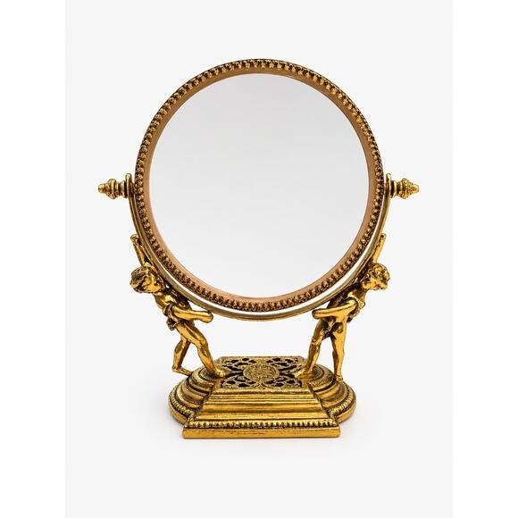 Unique Vintage | Art | Vintage Taj Importing Cherub Table Mirror ...